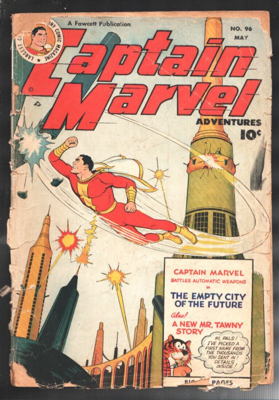 Captain Marvel Adventures #96 1949-'Empty City of the Future"-Mr Tawny ...