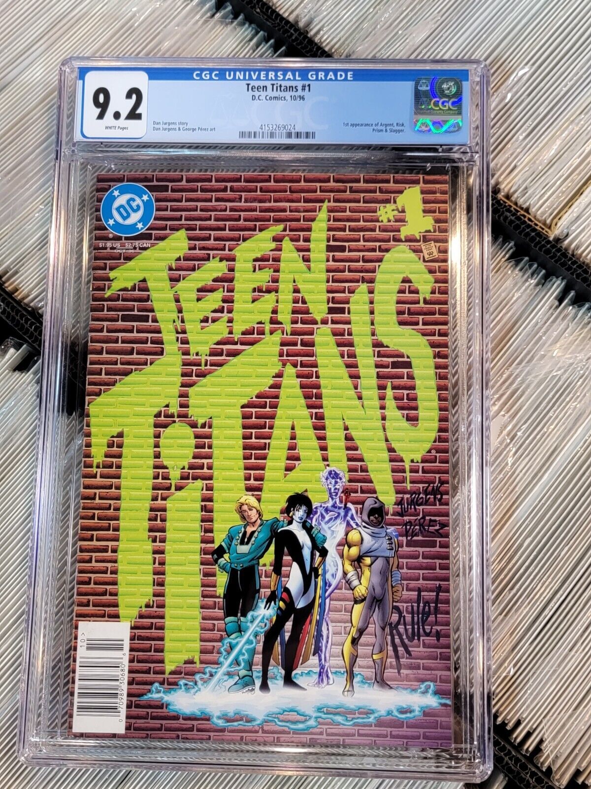 CGC 9.2 Teen Titans #1 Comic Book 1996 1st Argent Risk Prism Slagger DC | Comic Books - Modern ...