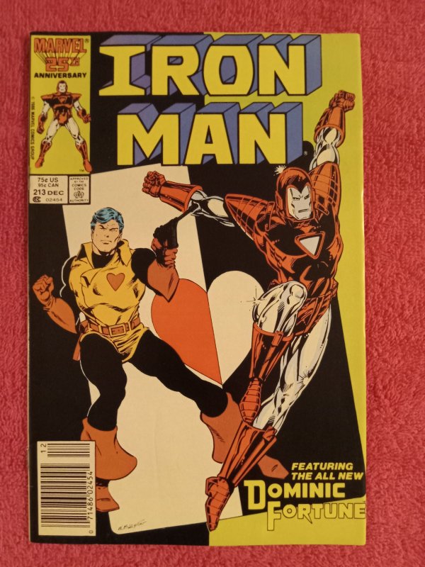 Iron Man #213 Reintroduction of Dominic Fortune Newsstand Edition (1986 ...