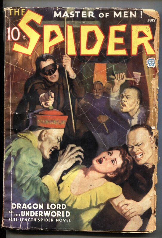 The Spider July 1935-Clawed menace terrifies woman-pulp magazine-Rare ...