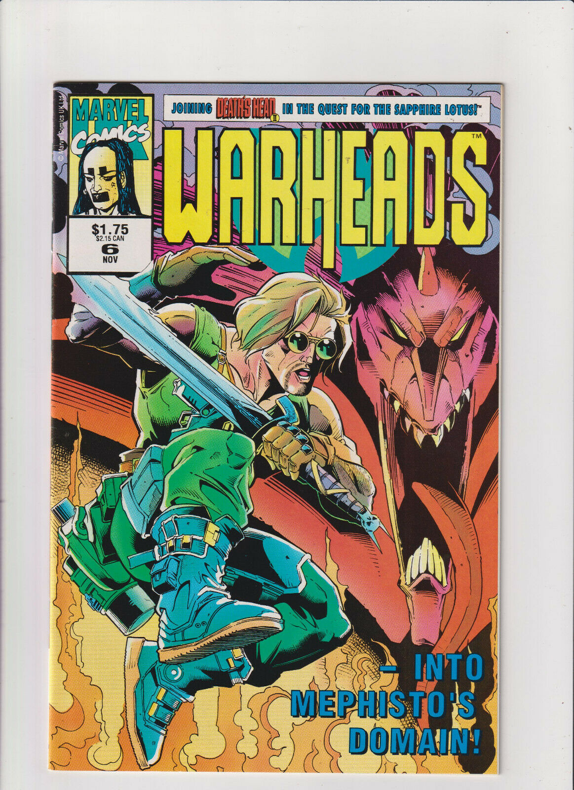 Warheads #6 NM- 9.2 Marvel Comics UK 1992 Mephisto,Death's Head app ...