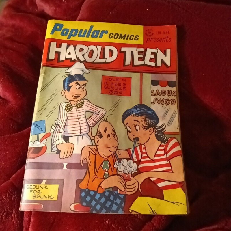 POPULAR COMICS 143 HAROLD TEEN malt shop cover 1948 scarce 3rd to last ...
