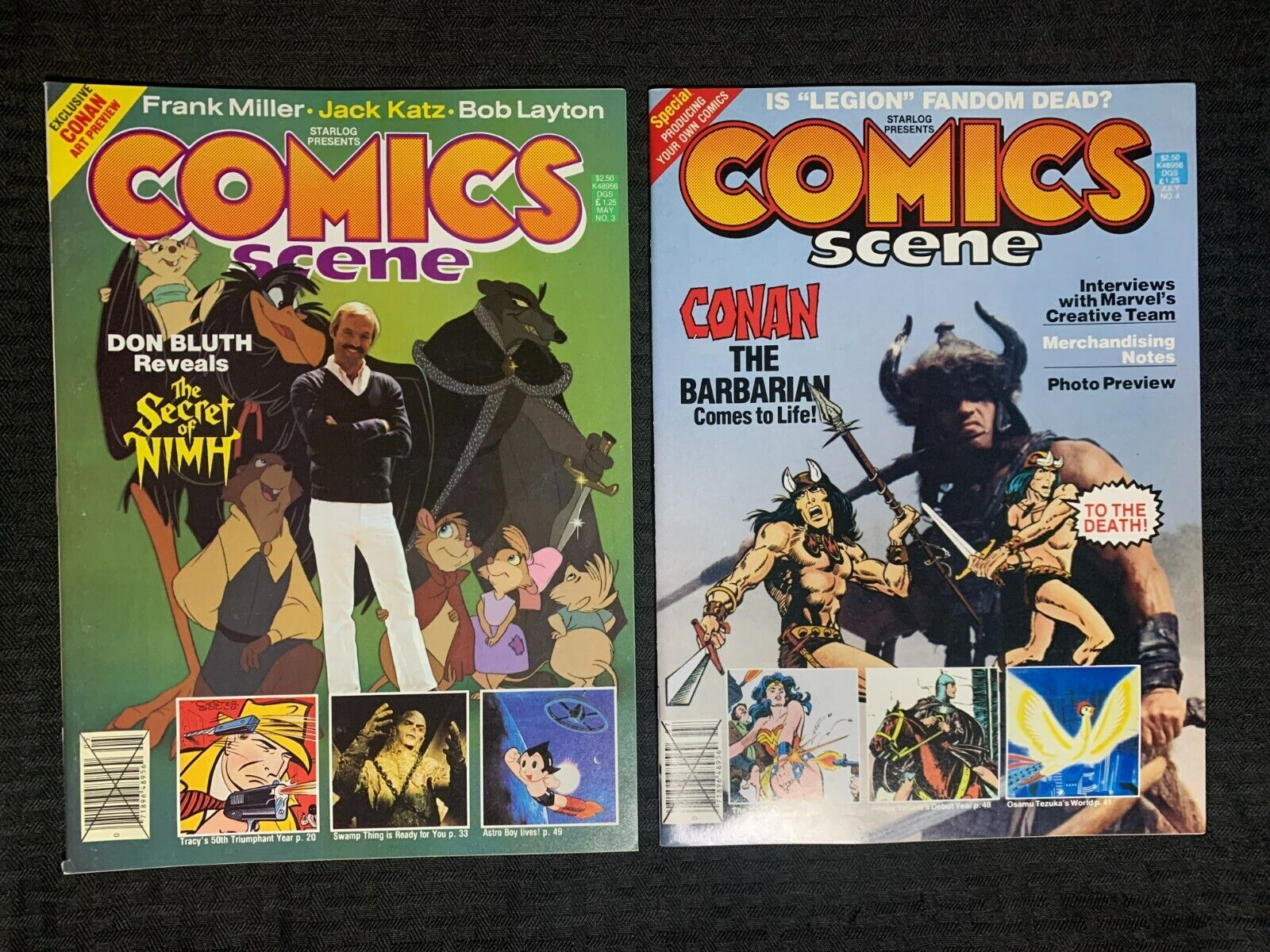 1982 COMICS SCENE Magazine #3 & 4 FVF 7.0 Frank Miller / Conan Movie ...