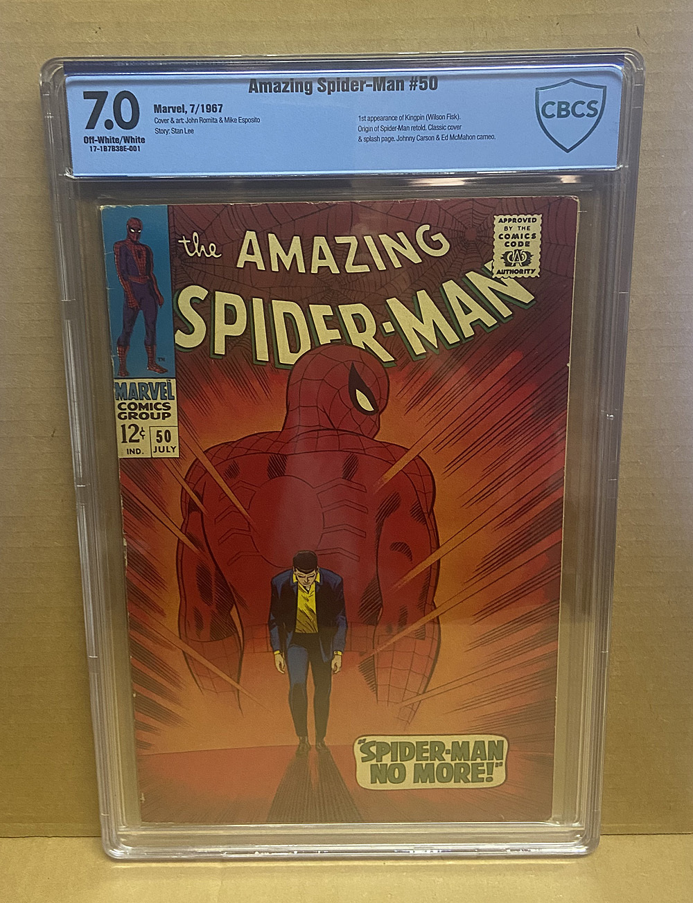 Amazing Spiderman #50 / CBCS 7.0 FN/VFN / 1st Appearance King Pin / Apr ...