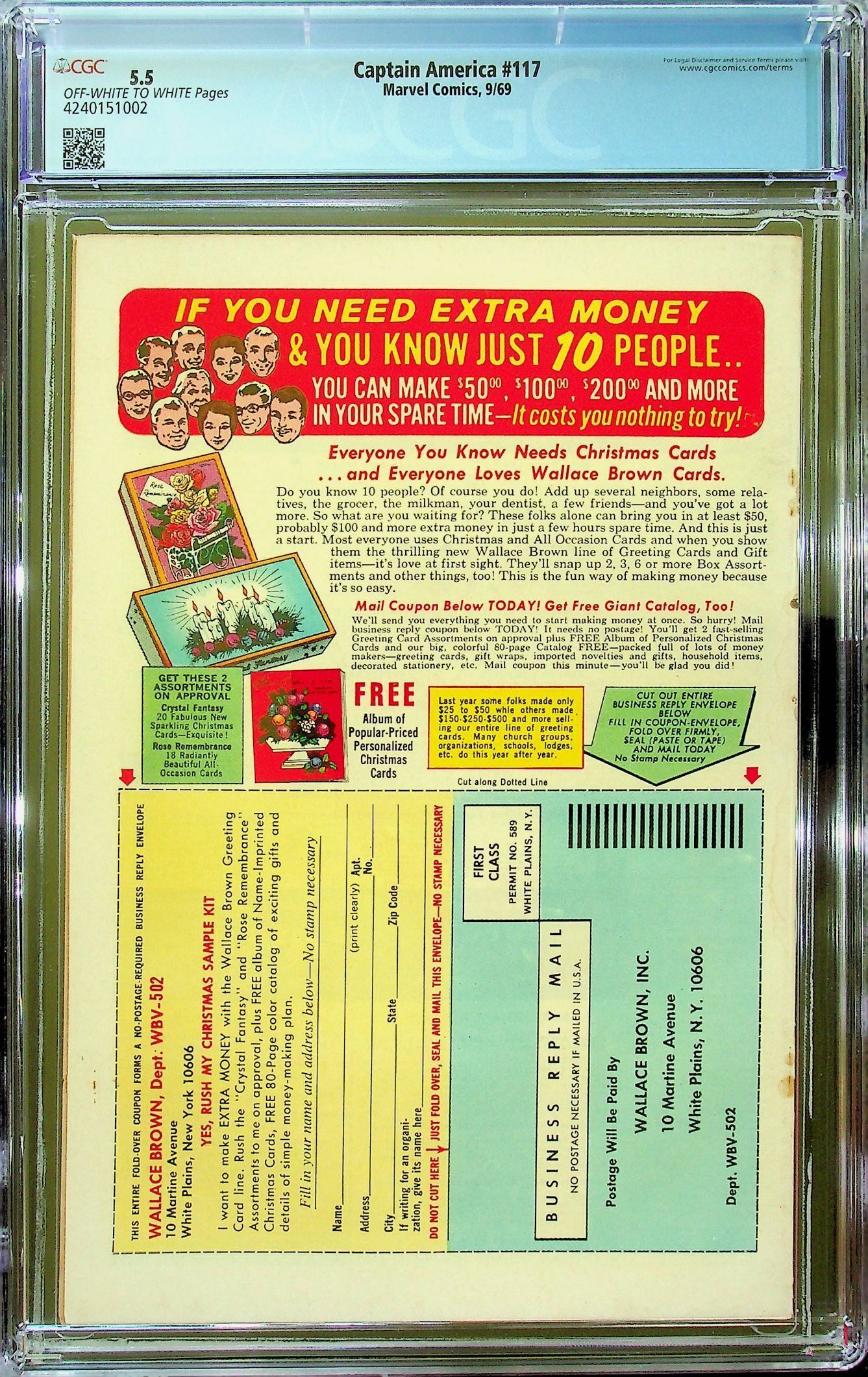 Captain America #117 (1969) - CGC 5.5 - Cert #4240151002 | Comic Books ...