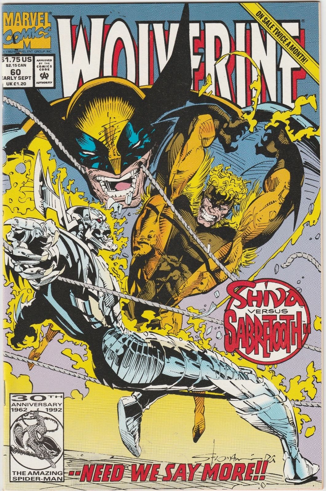 5 Wolverine Marvel Comic Books # 45 46 50 59 60 X-Men Sabretooth Shiva ...