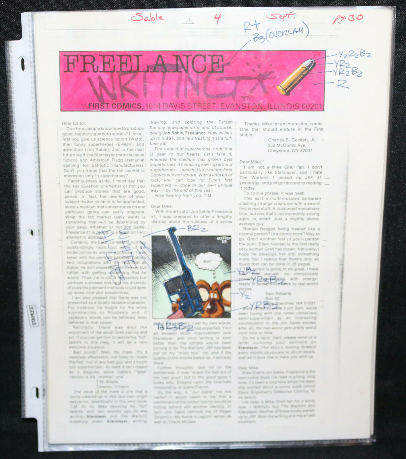 Mars 11pc Misc Letters LOT Color Guide Art Black Flame - 1984 by Bruce ...