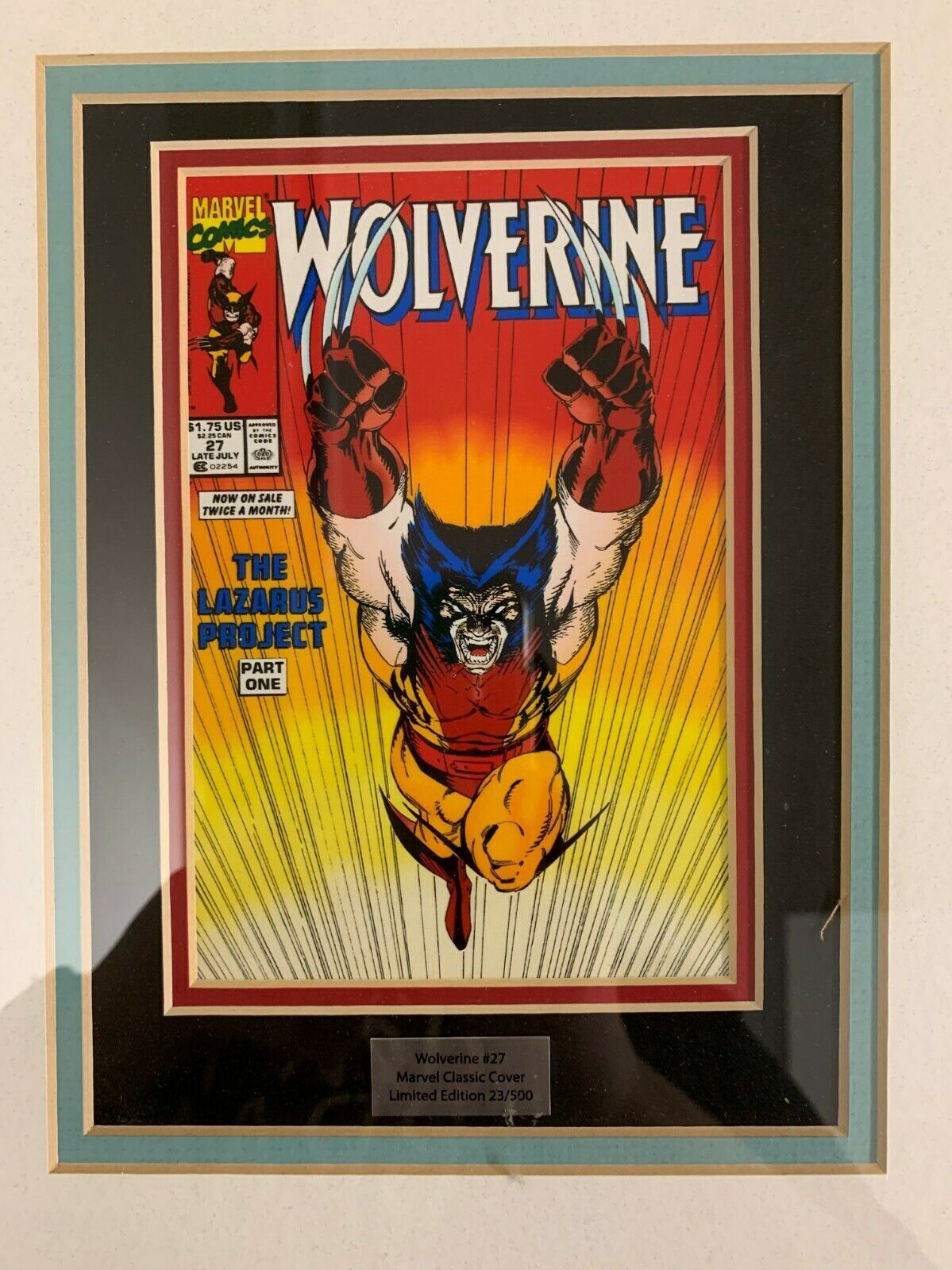 Marvel Classic Cover Series Wolverine #27 Jim Lee Print Limited Edition ...