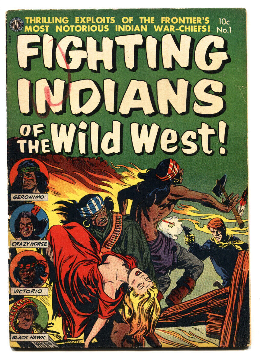 Fighting Indians Of The Wild West-#1 1952 Avon-Red Dress-GGA-Kinstler ...