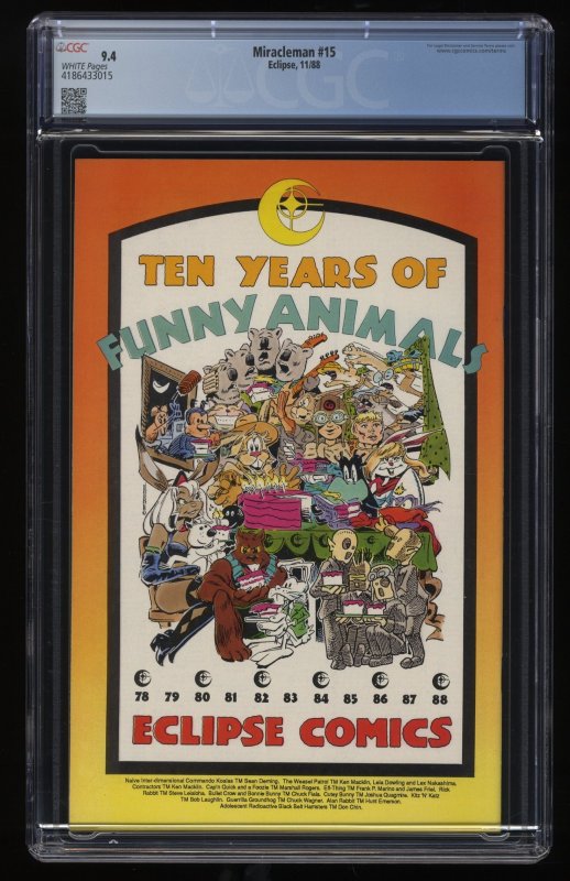 MiracleMan #15 CGC NM 9.4 Chapter Five Nemesis! John Totleben Cover Art ...