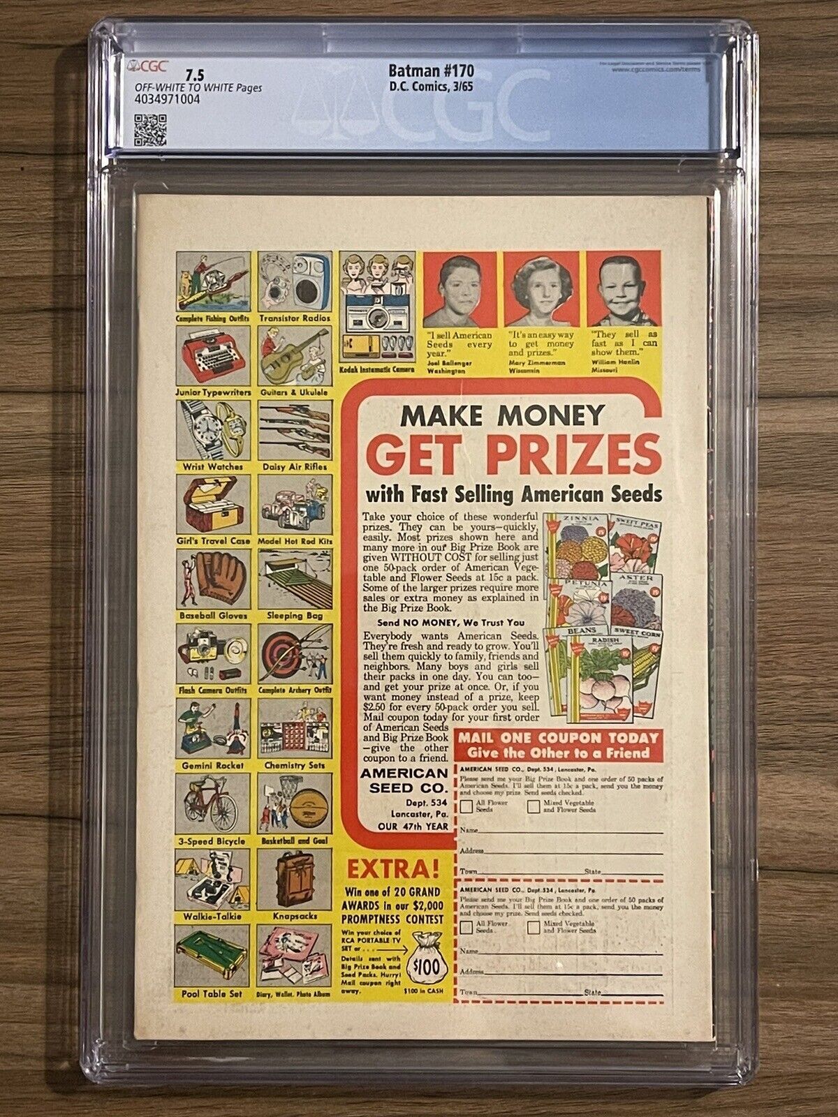 Batman #170 CGC 7.5 VF- 1965 DC Comics 1st Gateway Genius Amricons ...