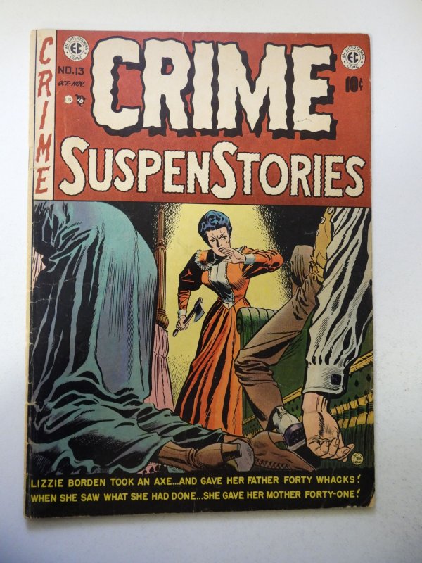 Crime SuspenStories #13 (1952) VG Condition cover detached at 1 staple ...
