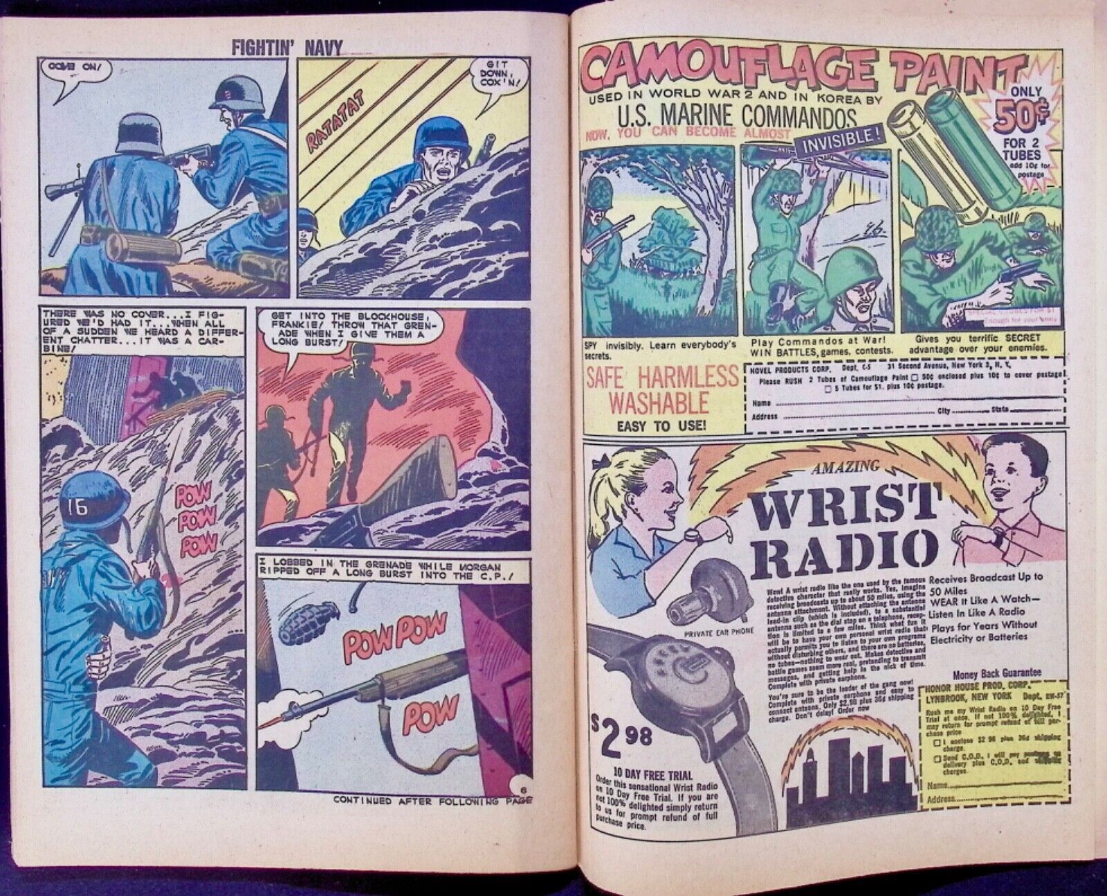 FIGHTIN’ NAVY Comic Issue 117 — 1964 Charlton Comics 32 Pages 12 Cent ...