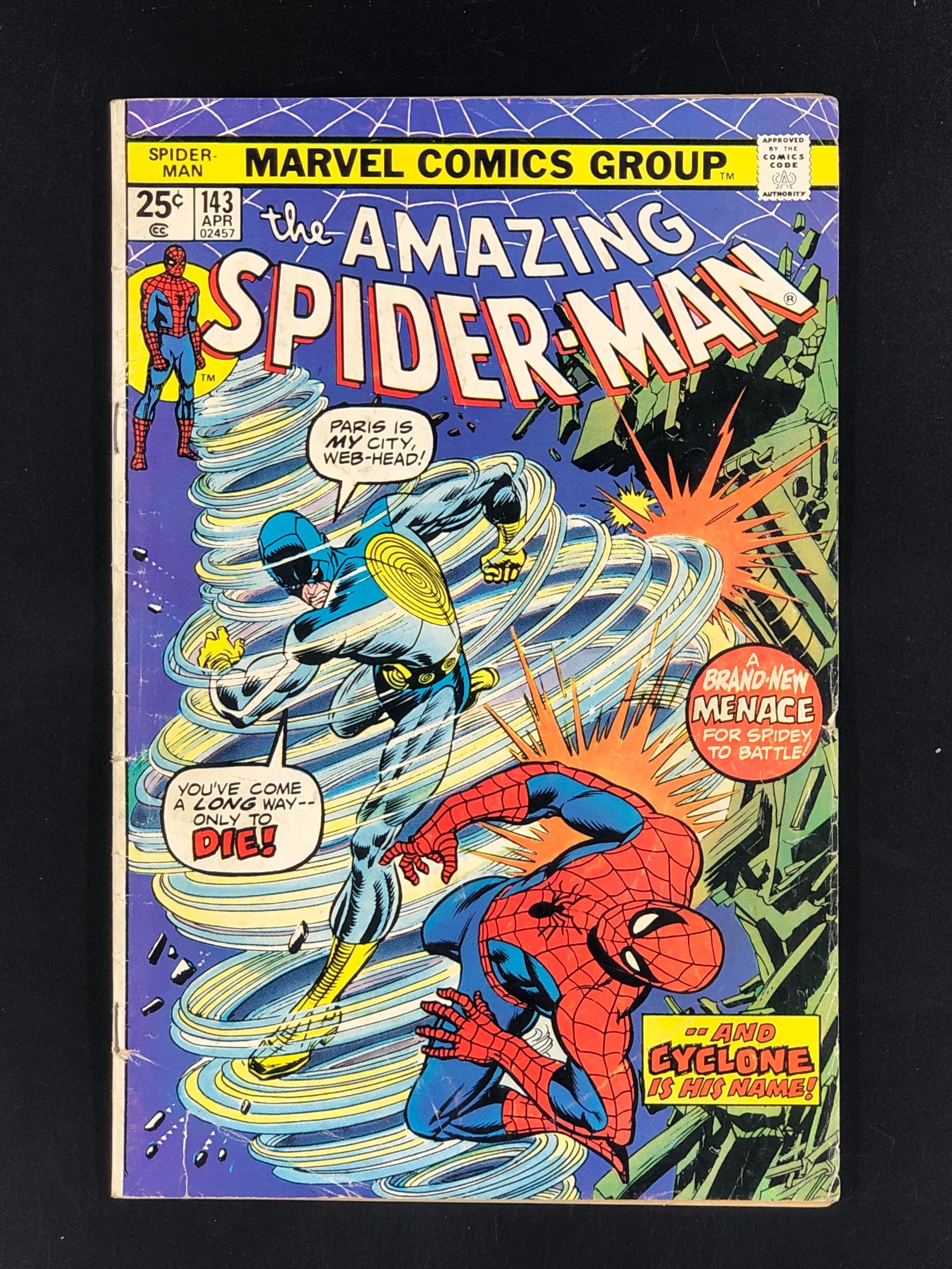 The Amazing Spider-Man #143 (1975) GD 1st appearance of Cyclone | Comic ...