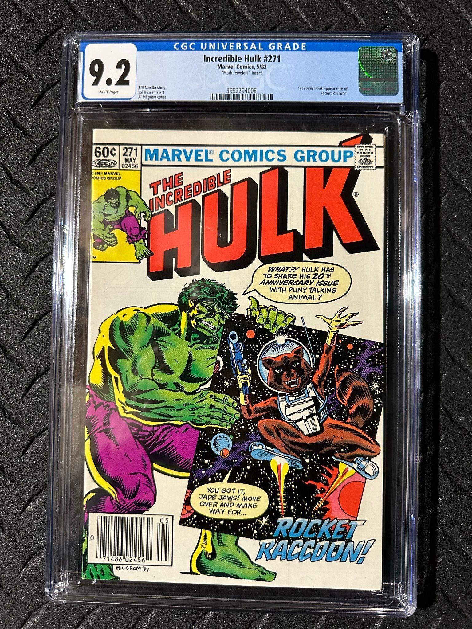 The Incredible Hulk #271 1982 Newsstand 1st Rocket Raccoon Mark ...