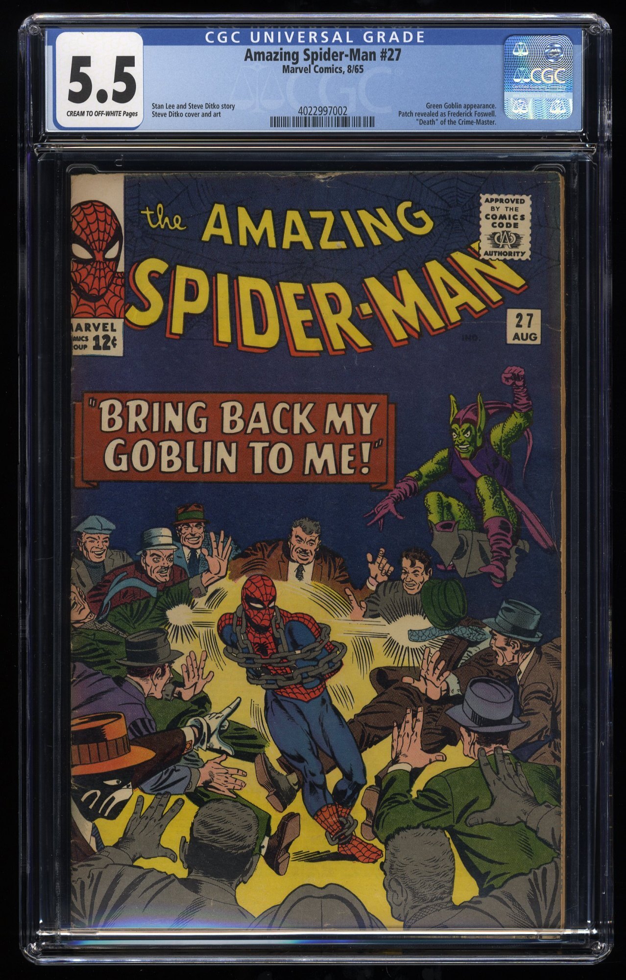 Amazing Spider-Man #27 CGC FN- 5.5 Cream To Off White Green Goblin ...
