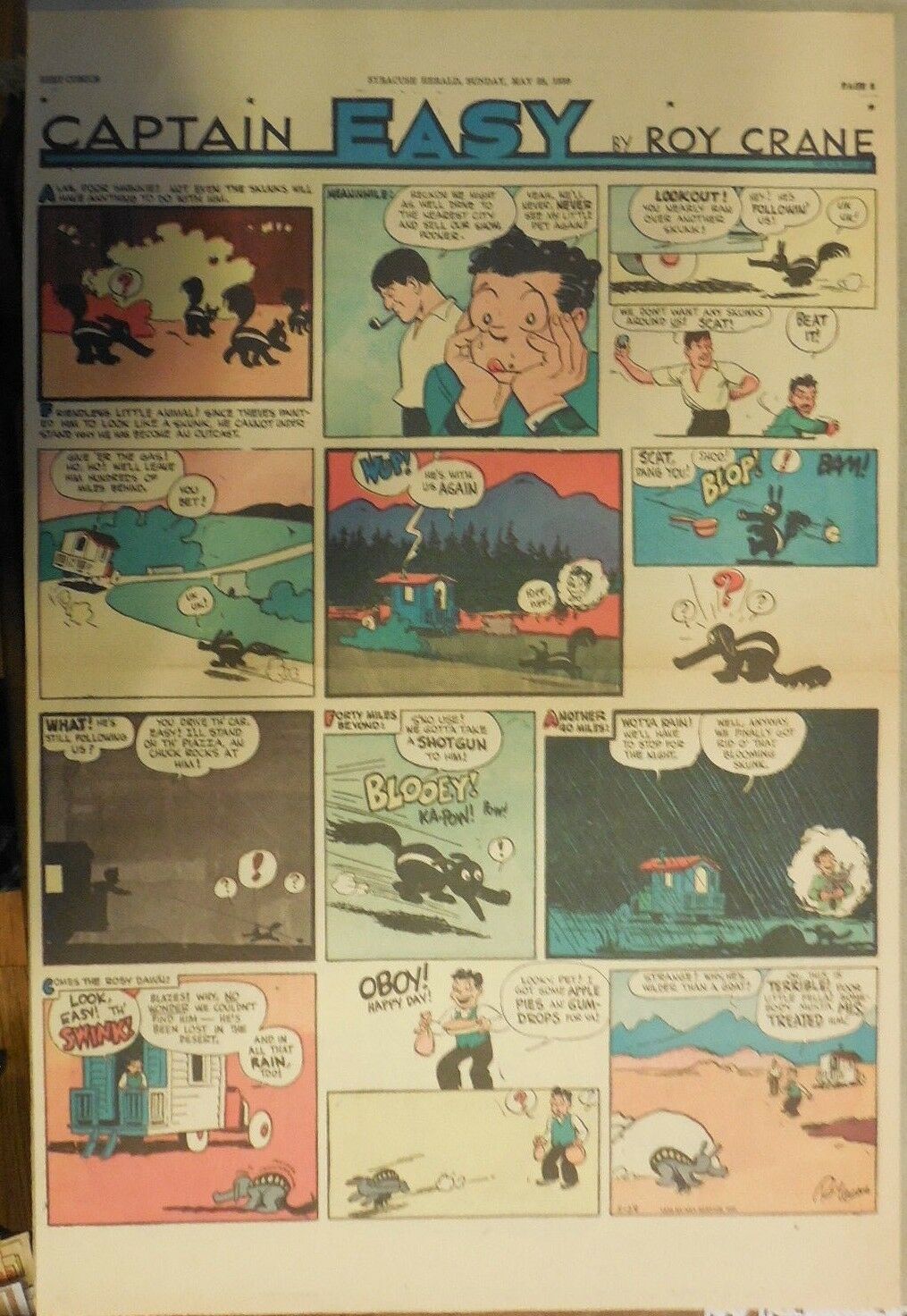 Captain Easy Sunday Page by Roy Crane from 5/28/1939 Rare Full Page ...
