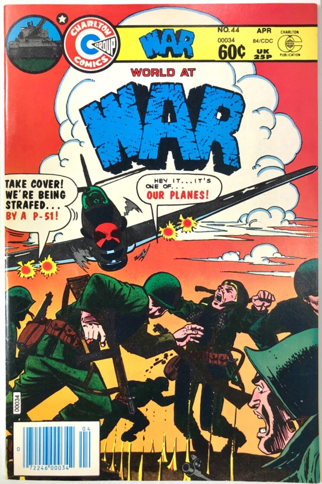 WAR Comic Issue 44 — 60 Cent Cover 32 Pages — 1984 Charlton Comics ...