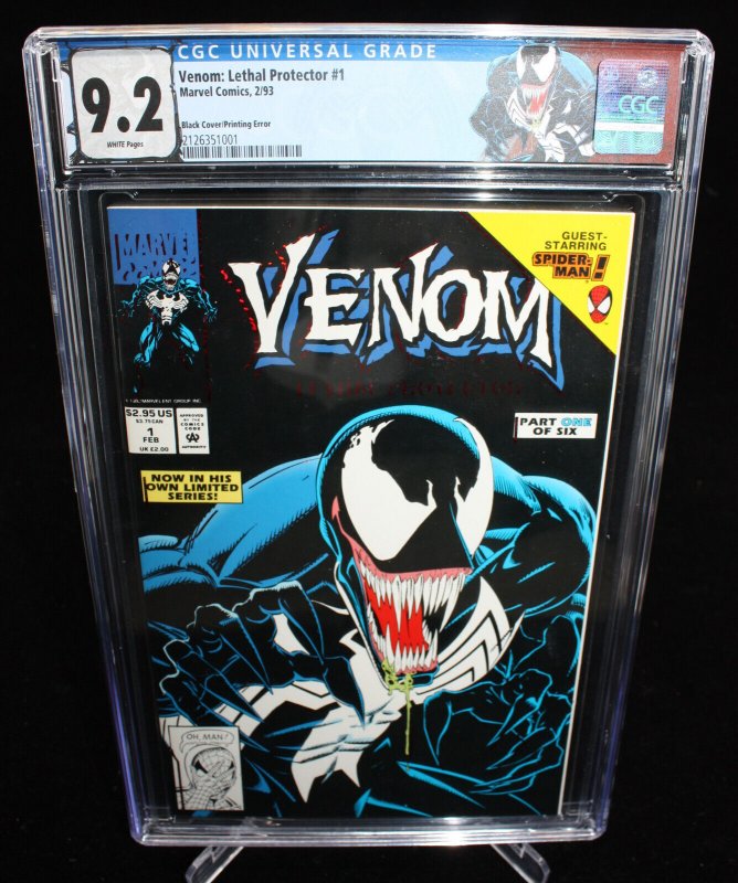 Venom: Lethal Protector #1 (CGC 9.2) Black Cover/Printing Error - 1993 ...
