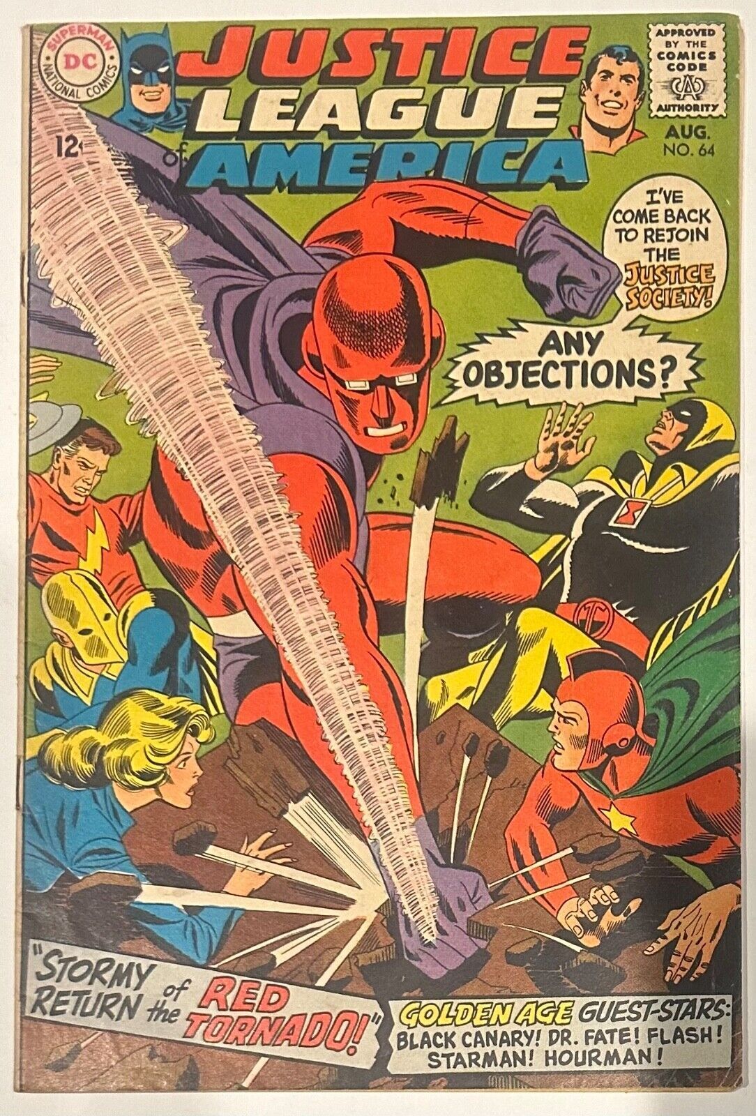 (1968) JUSTICE LEAGUE OF AMERICA #64 1st Appearance RED TORNADO | Comic ...