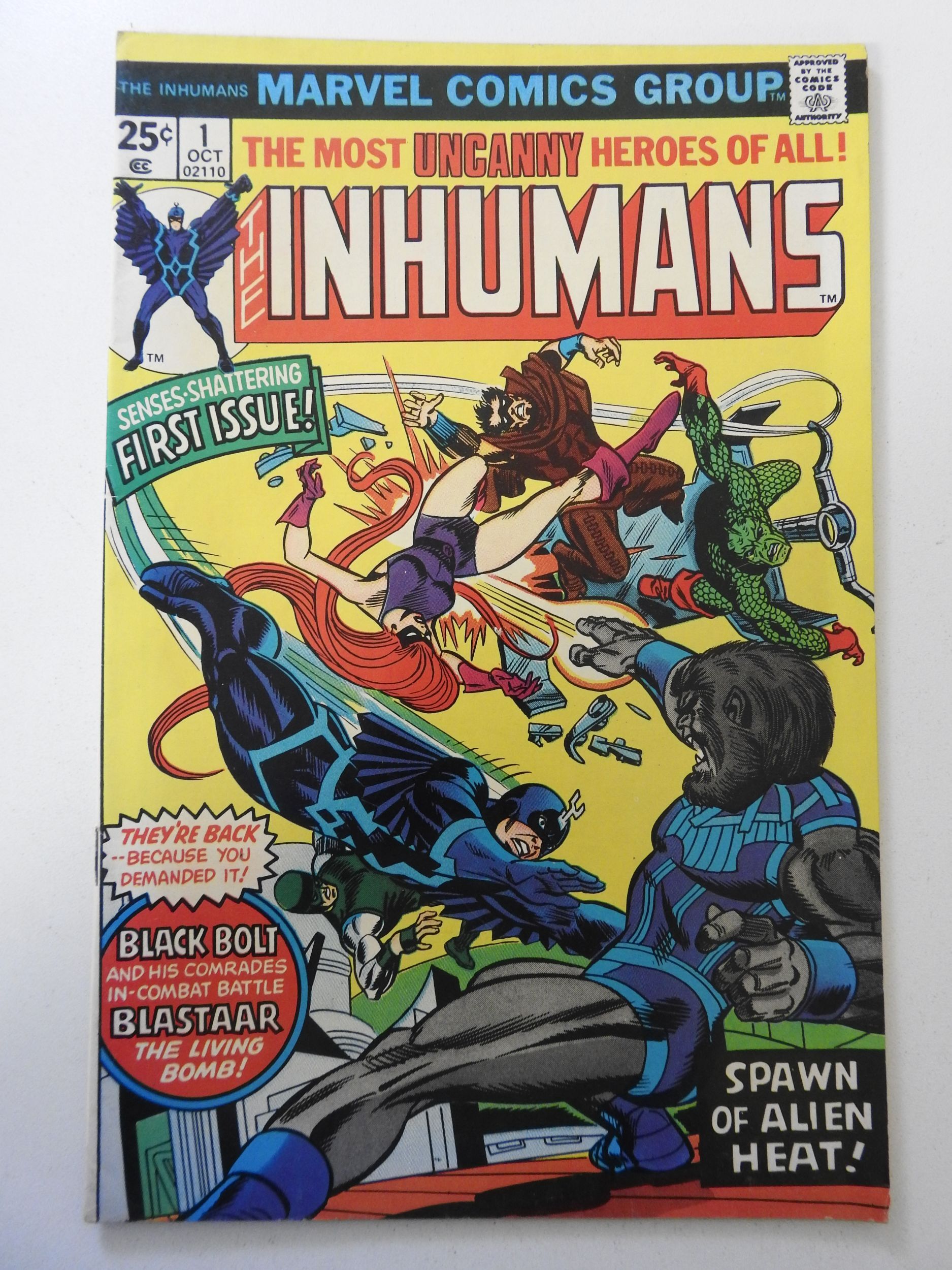 The Inhumans #1 (1975) VG Condition moisture stain, 1 in tear bc ...