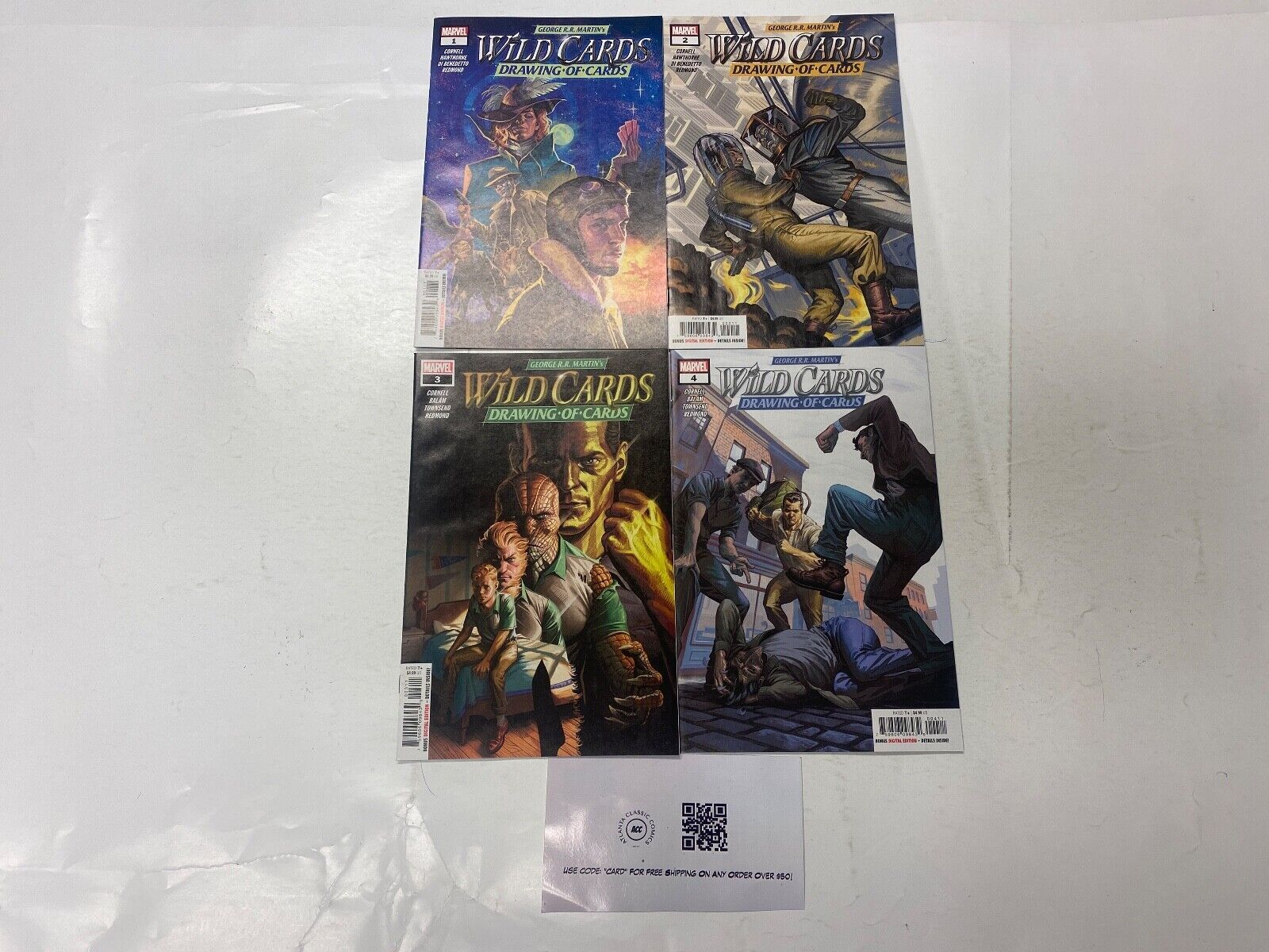4 Wild Cards Drawing of Cards MARVEL comic books #1 2 3 4 5 KM26 ...