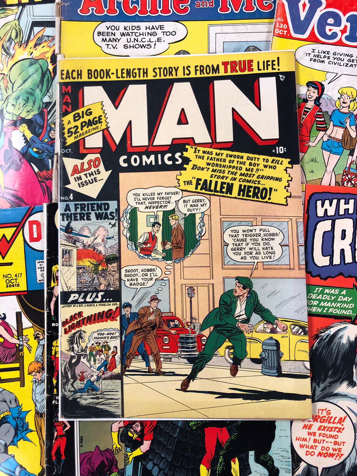 MAN Comics #4 VF- 7.5 marvel 1950 golden age NEWSTAND publications john ...