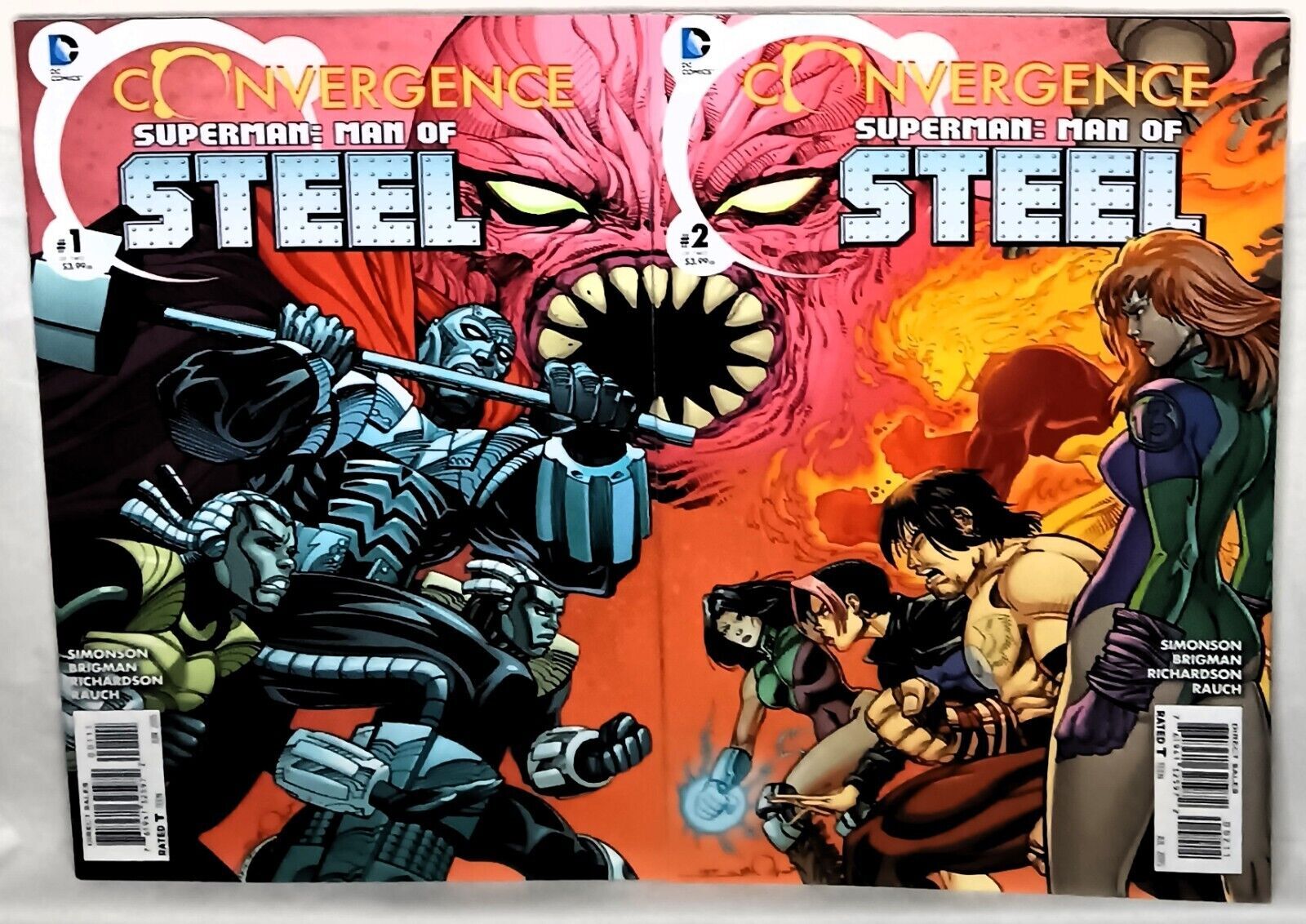 DC Convergence SUPERMAN MAN OF STEEL #1 - 2 Connecting Covers DC Comics ...