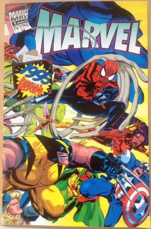 Marvel Annual Report (1995) NM+ Golden Art Spiderman Wolverine Captain ...