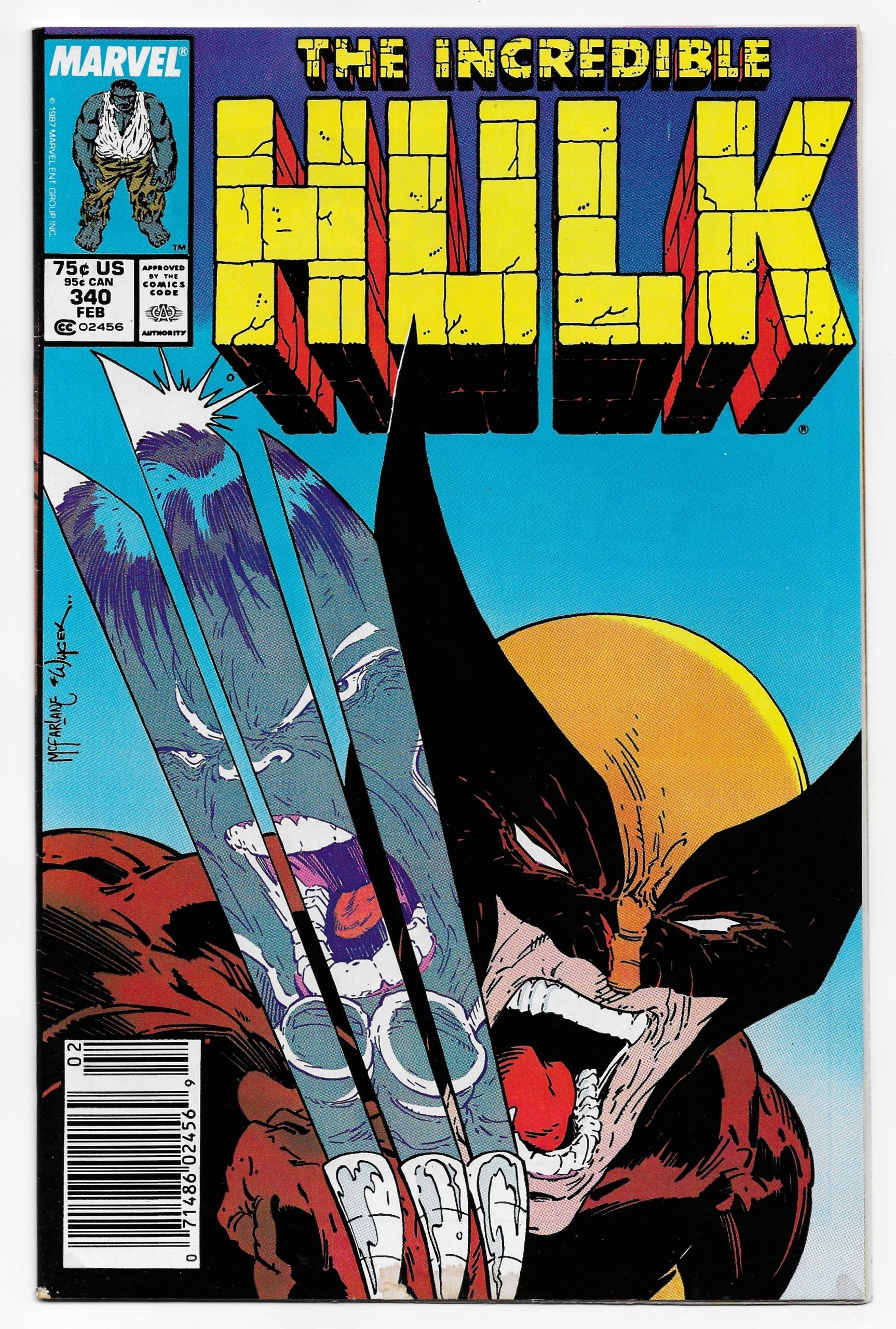 Incredible Hulk #340 Wolverine | Todd McFarlane Art (Marvel, 1987) VG ...