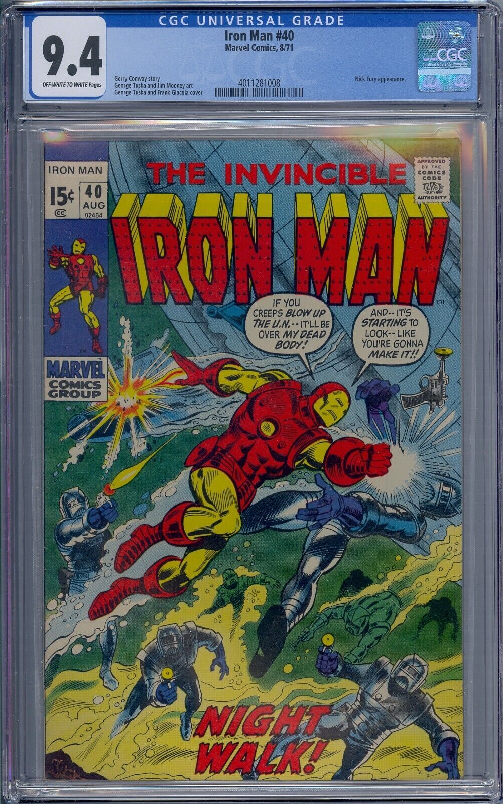 Iron MAN #40 CGC 9.4 Nick Fury George Tuska | Comic Books - Bronze Age, Marvel, Nick Fury / HipComic