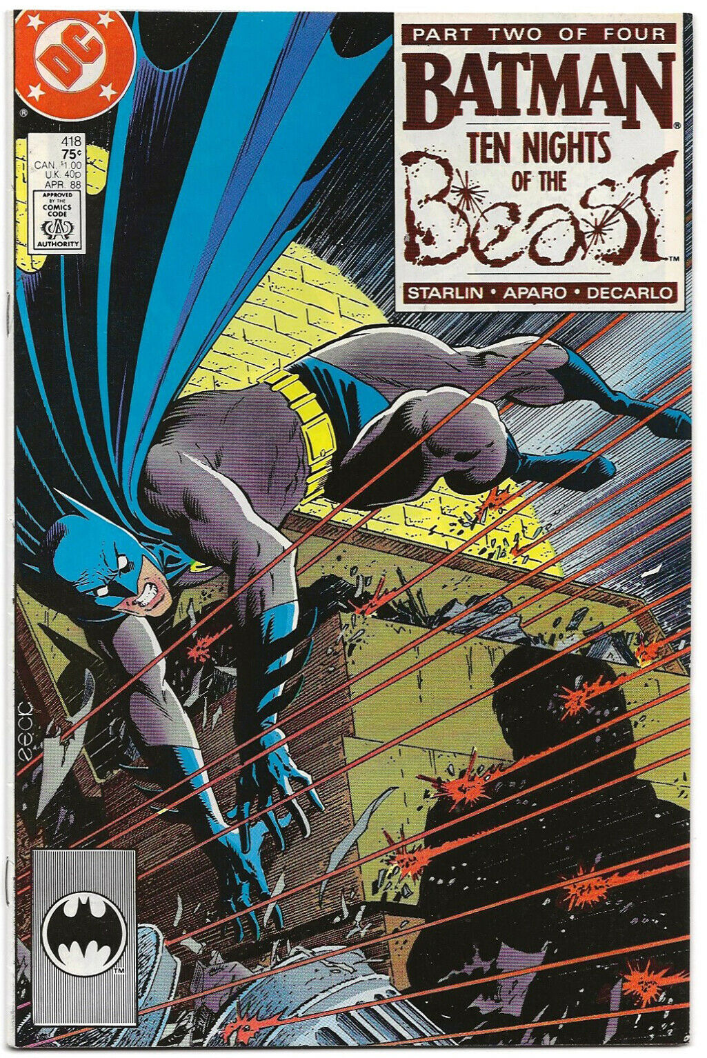 Batman #418 (1988) Vintage MIKE ZECK NM "Ten Nights of The Beast" Part ...