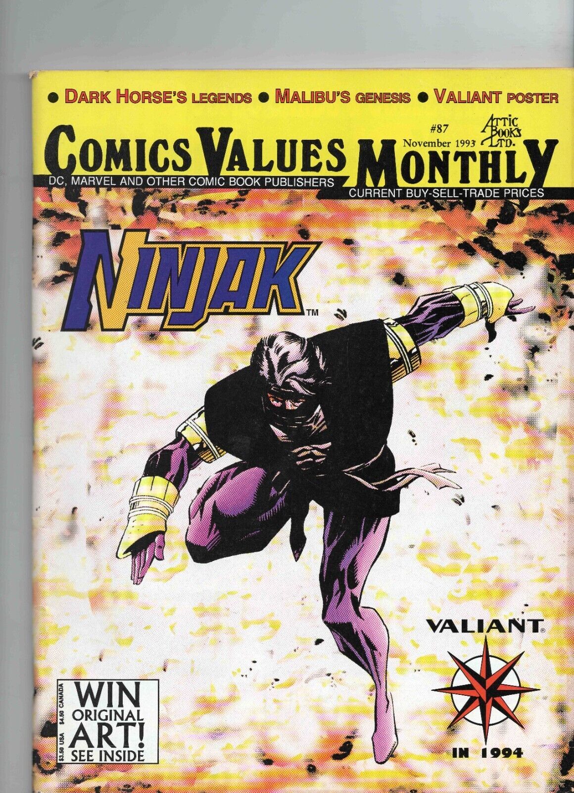 VINTAGE 1993 Comic Values Monthly #87 Attic Books Ninjak | Comic Books ...