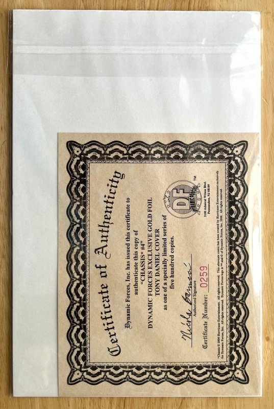 Chassis 4 Dynamic Forces Gold Foil Logo Cover (2000) B7 | Comic Books ...