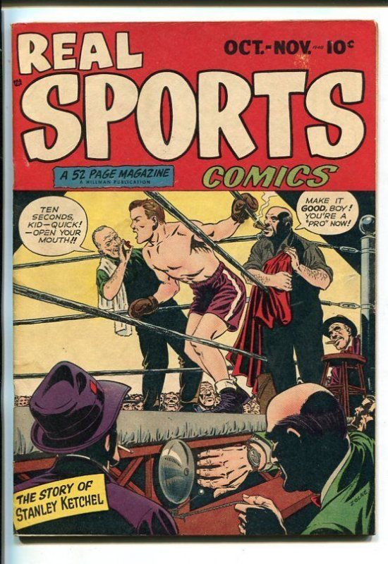 Real Sports #1-1948-Boxing-Hockey-Powell Art--Southern States Pedigree ...