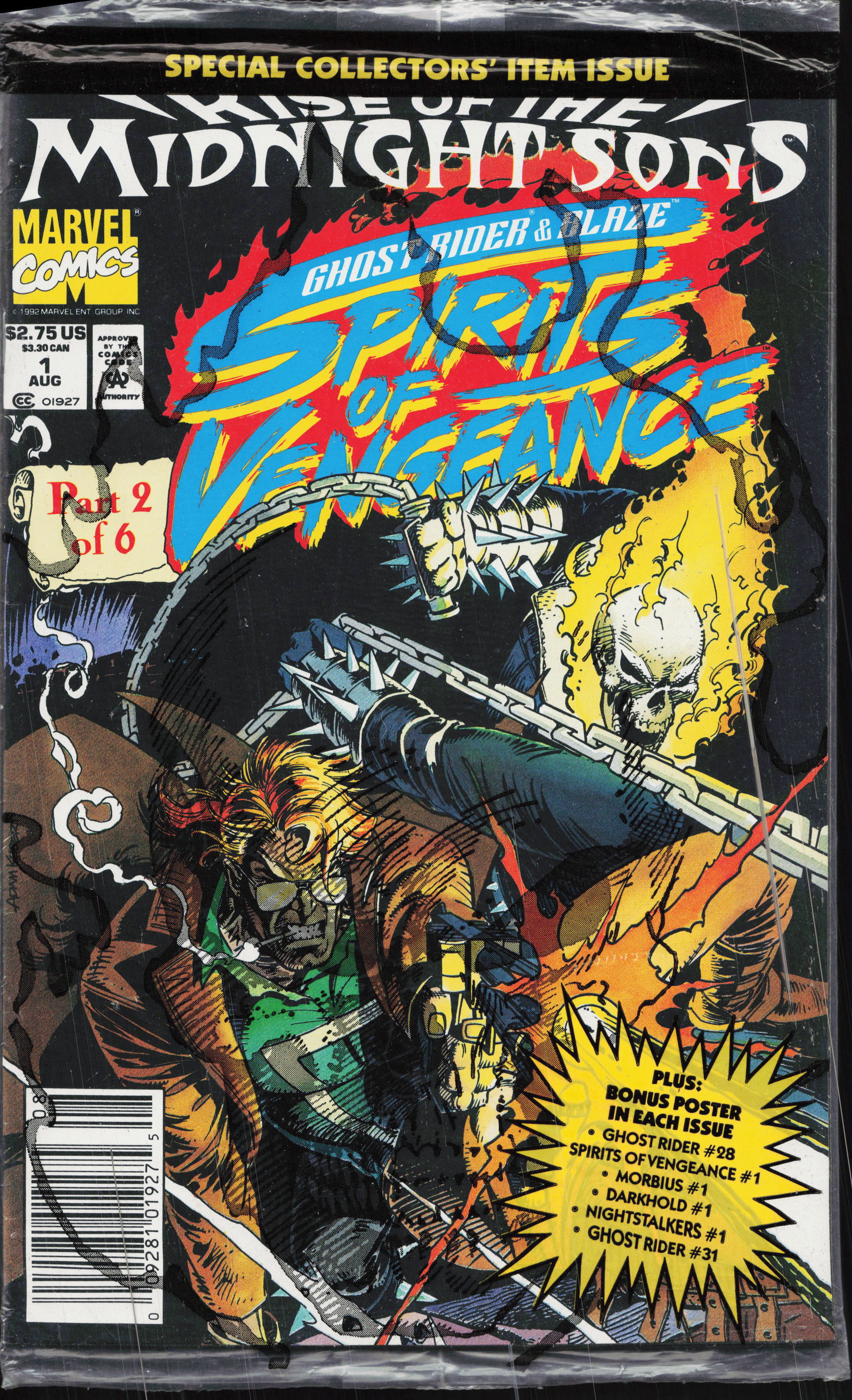 Ghost Rider/Blaze: Spirits of Vengeance #1 Newsstand Edition (1992 ...