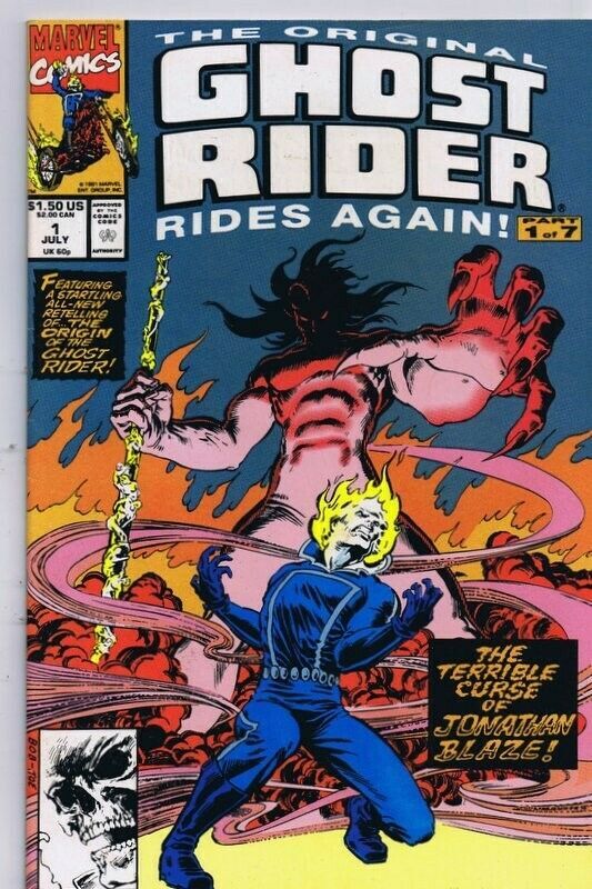 Original Ghost Rider Rides Again #1 ORIGINAL Vintage 1991 Marvel Comics ...