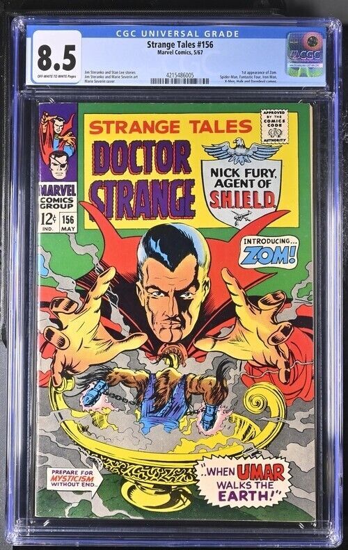 Strange Tales #156 CGC 8.5 Doctor Strange Nick Fury 1st ZOM Spider-Man ...