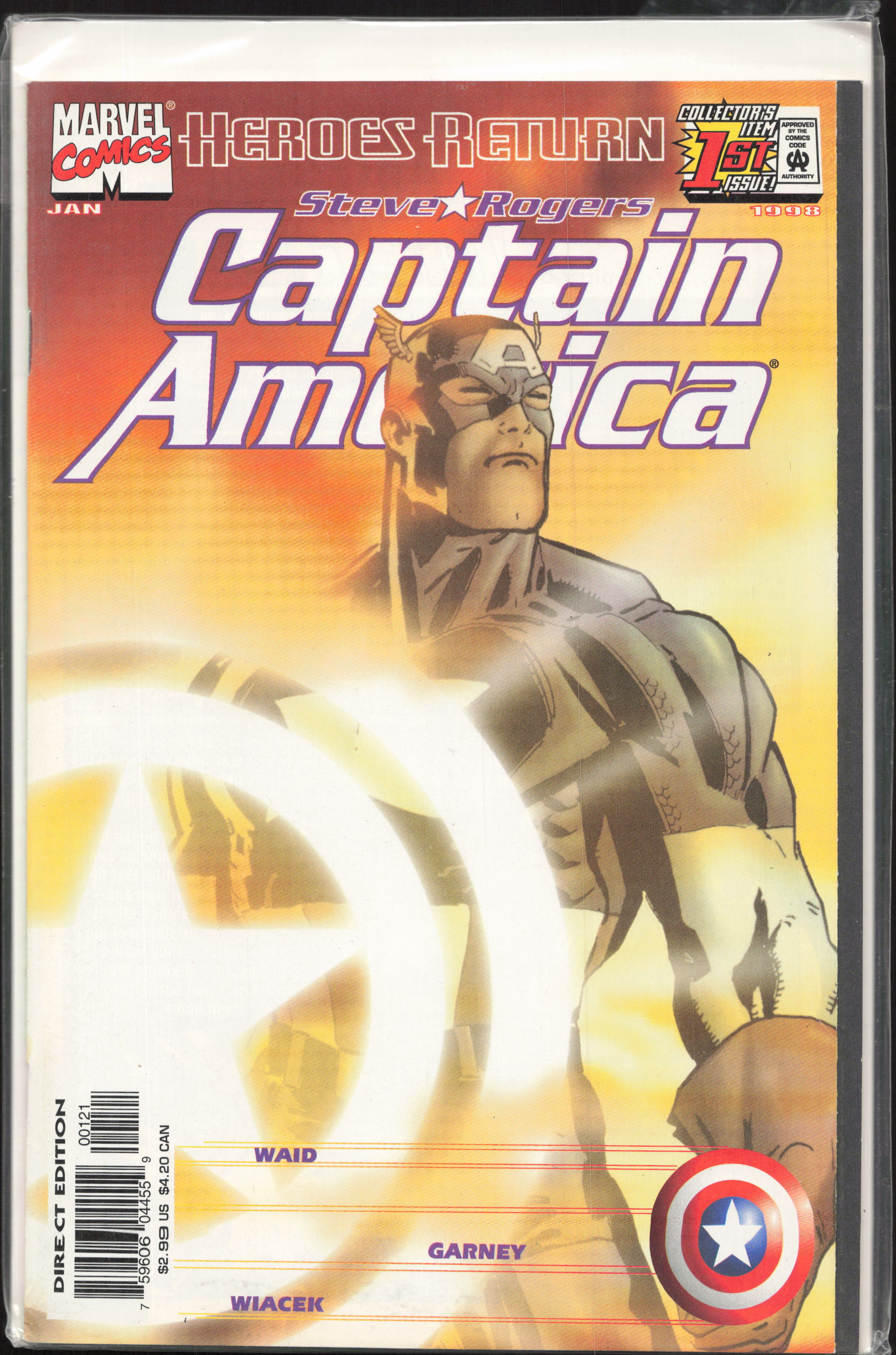 Captain America #1 Sunburst Cover (1998) Captain America | Comic Books ...