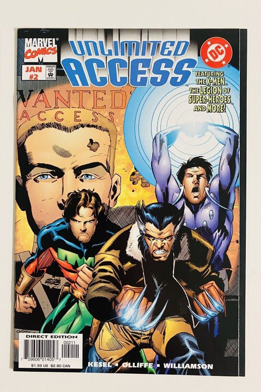 Lot x2 Unlimited Access #1 2 Marvel DC Crossover 1997 Spider-Man Wonder ...