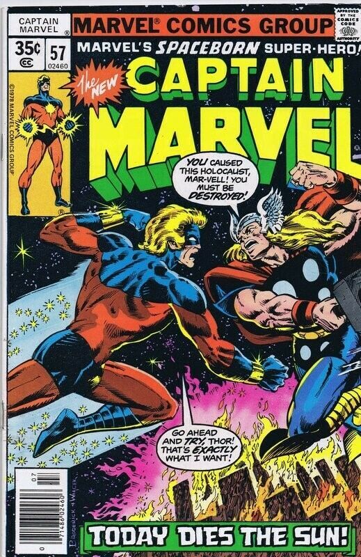 Captain Marvel #57 ORIGINAL Vintage 1978 Marvel Comics Thor | Comic ...