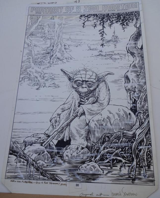 MARIE SEVERIN original art, STAR WAR 43, Signed, Yoda Splash,Empire ...