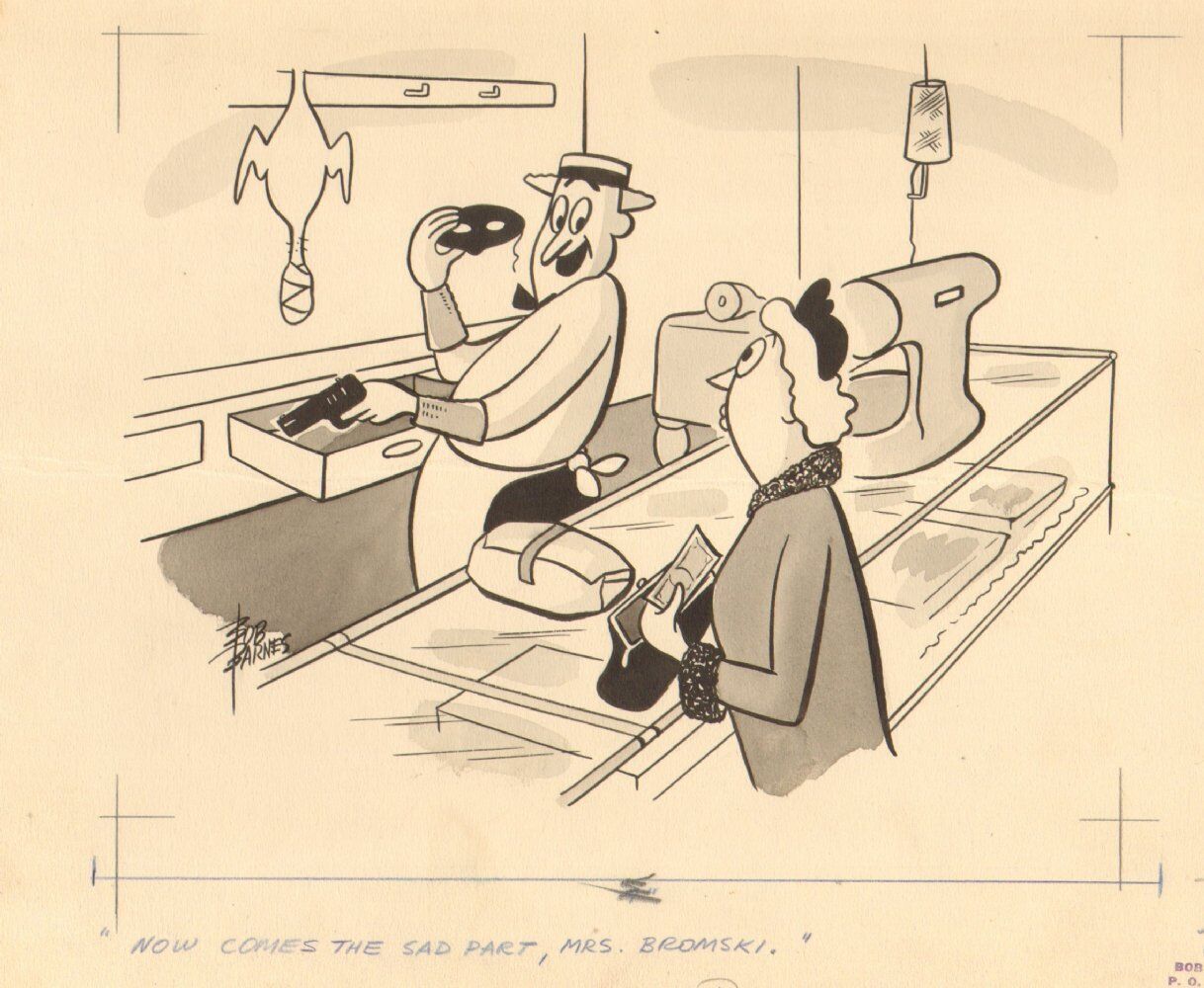 Robber Butcher in Store - True 1947 art by Bob Barnes | Comic ...