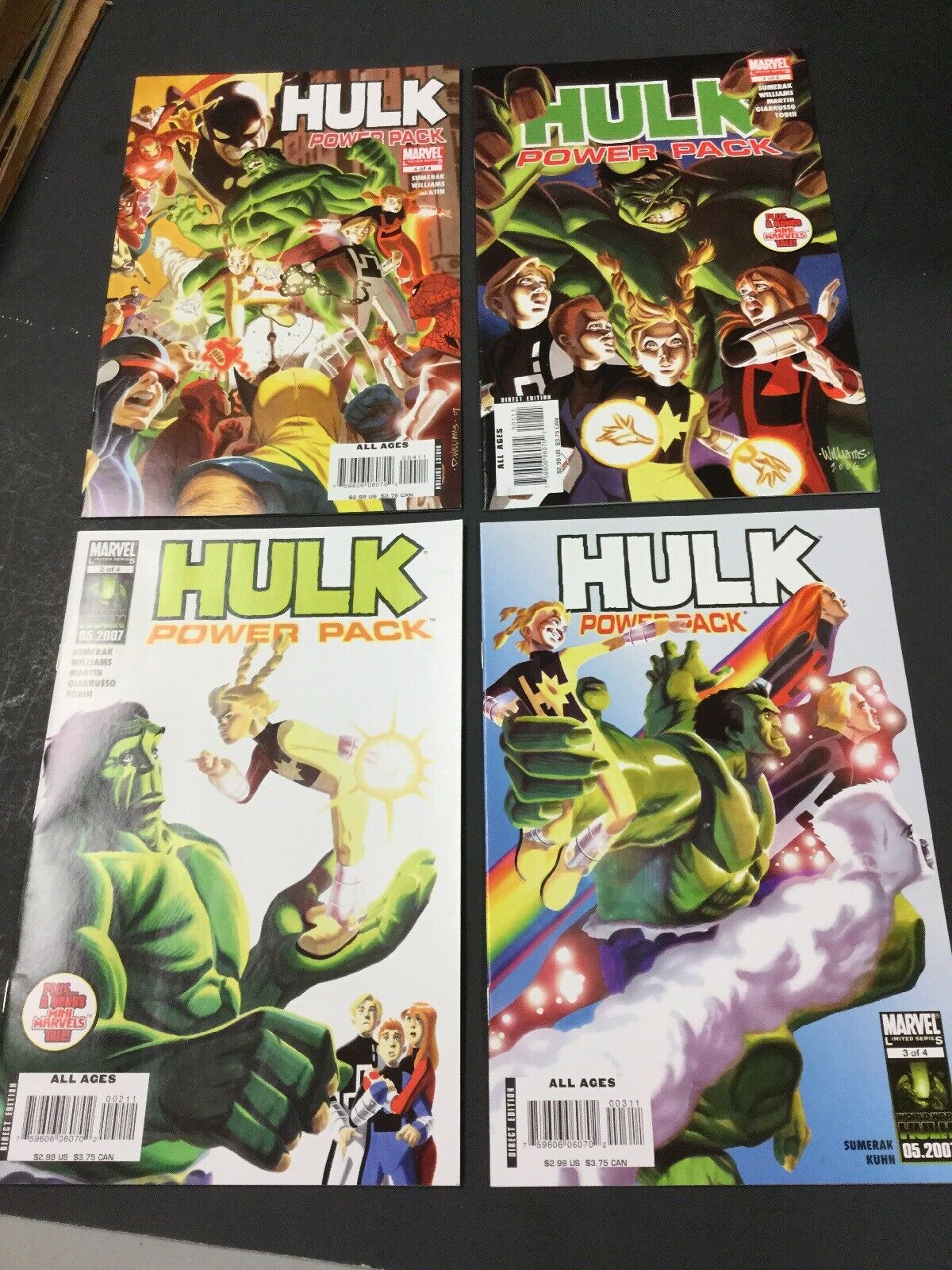 Hulk/Power Pack Mini Series 1-4, NM, 2007 Marvel Comics, Unlikely Team ...