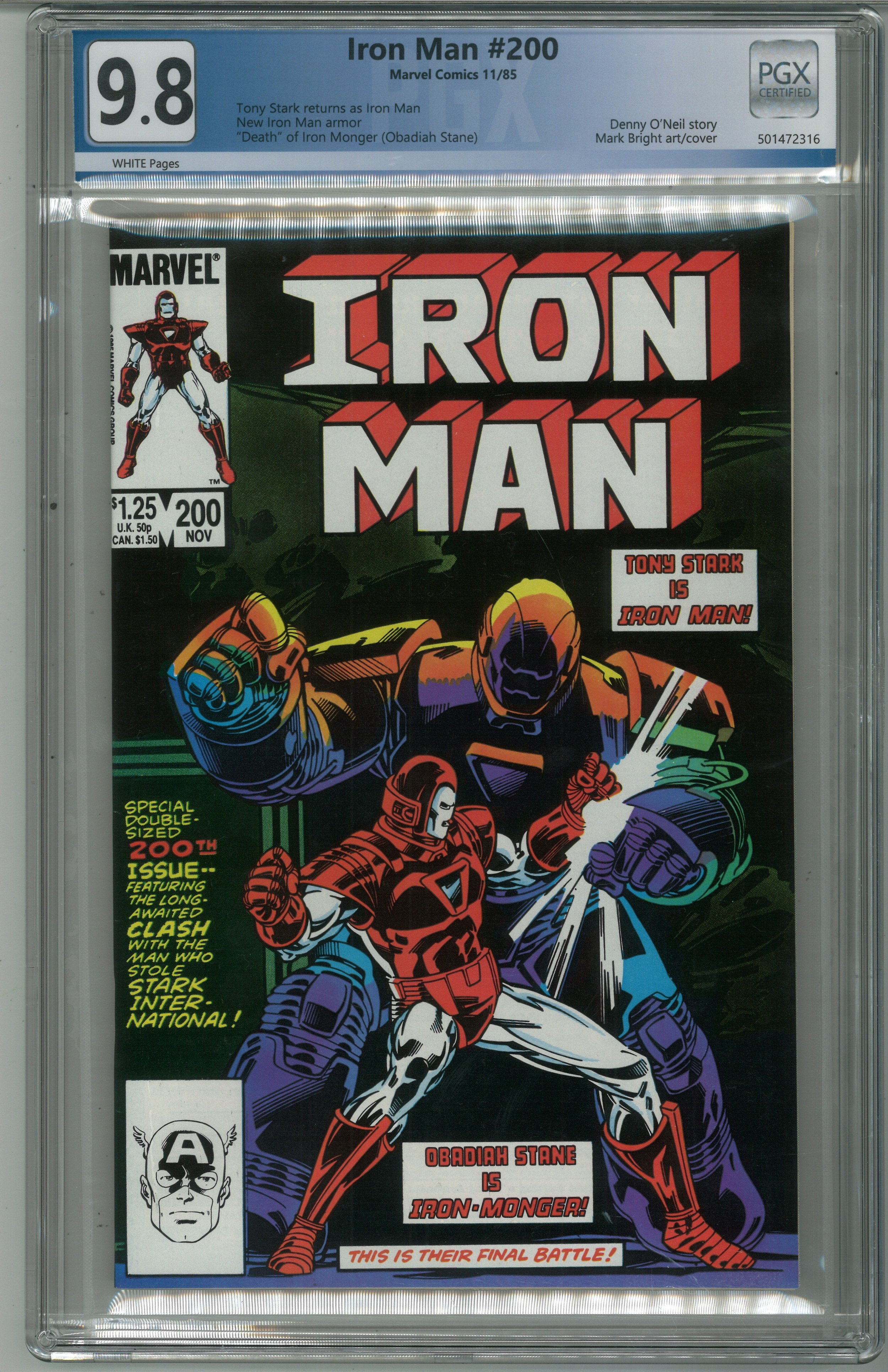 Iron Man #200 [Key Comic] 1st Appearance of New Iron Man Armor, Death ...