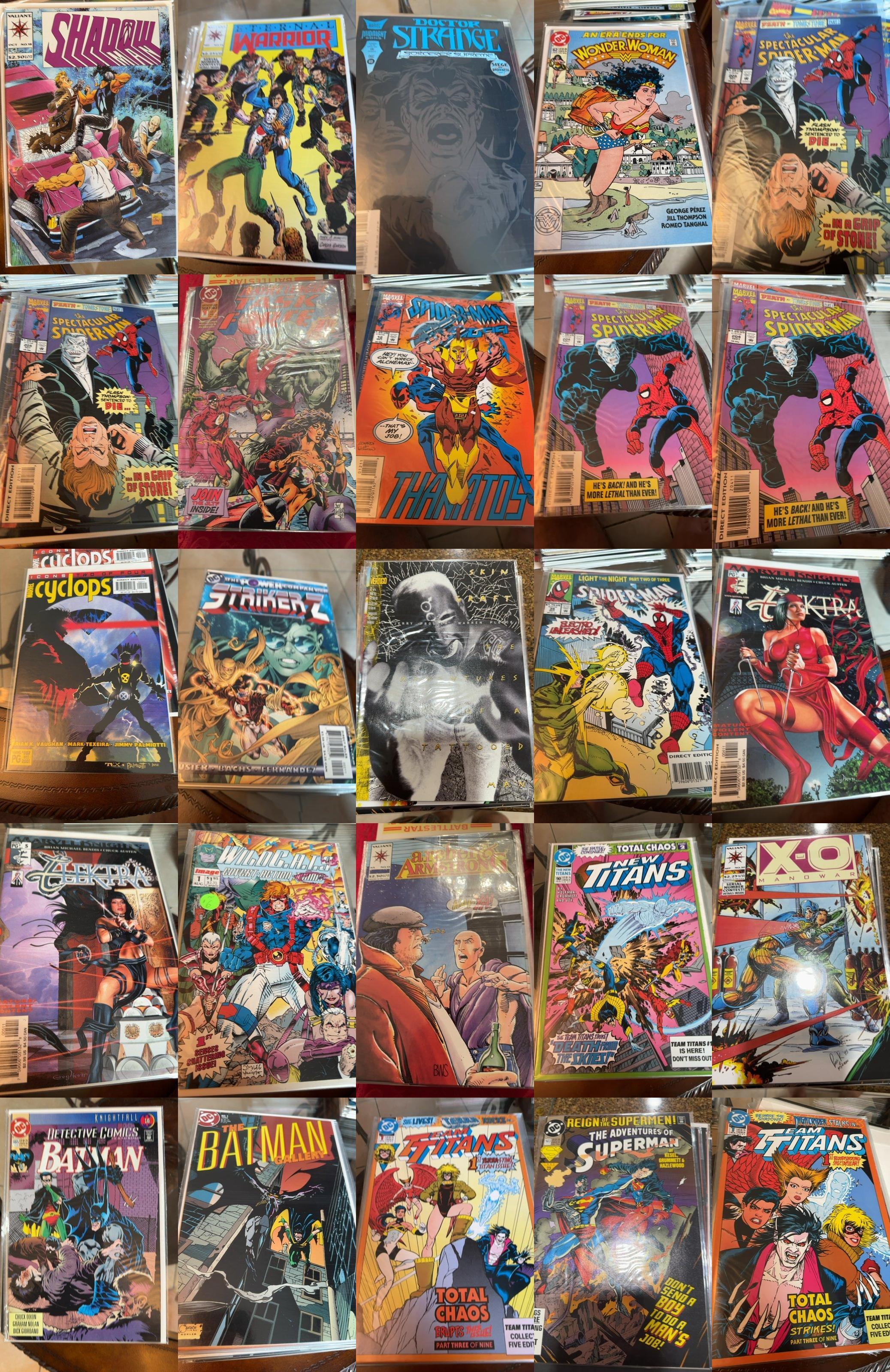 Group Lot of 25 Comics (See Details) Elektra, Spider-Man, Team Titans ...