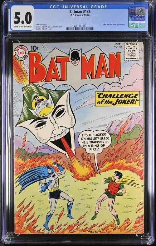 Batman #136 1960 DC Comics CGC 5.0 Joker Bat-Mite | Comic Books ...