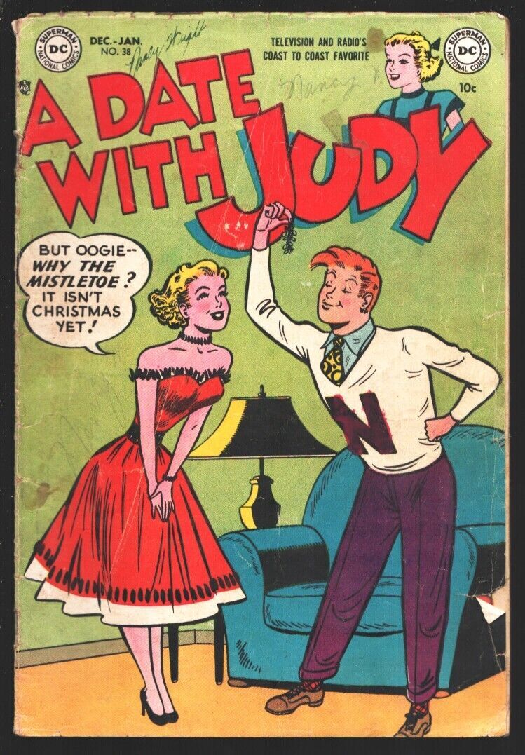 A Date With Judy #38 1952-Mistletoe gag cover-Teen humor-Good Girl Art ...