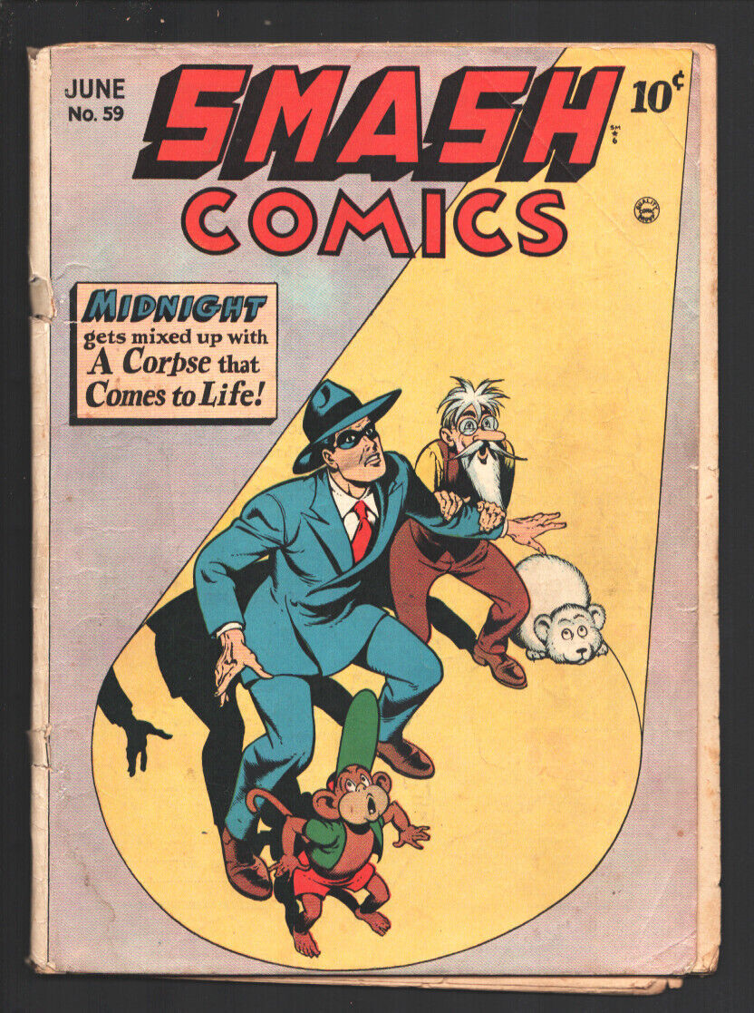 Smash Comics #59 1945-Midnight, Lady Luck, The Jester, Black X.-Daffy ...