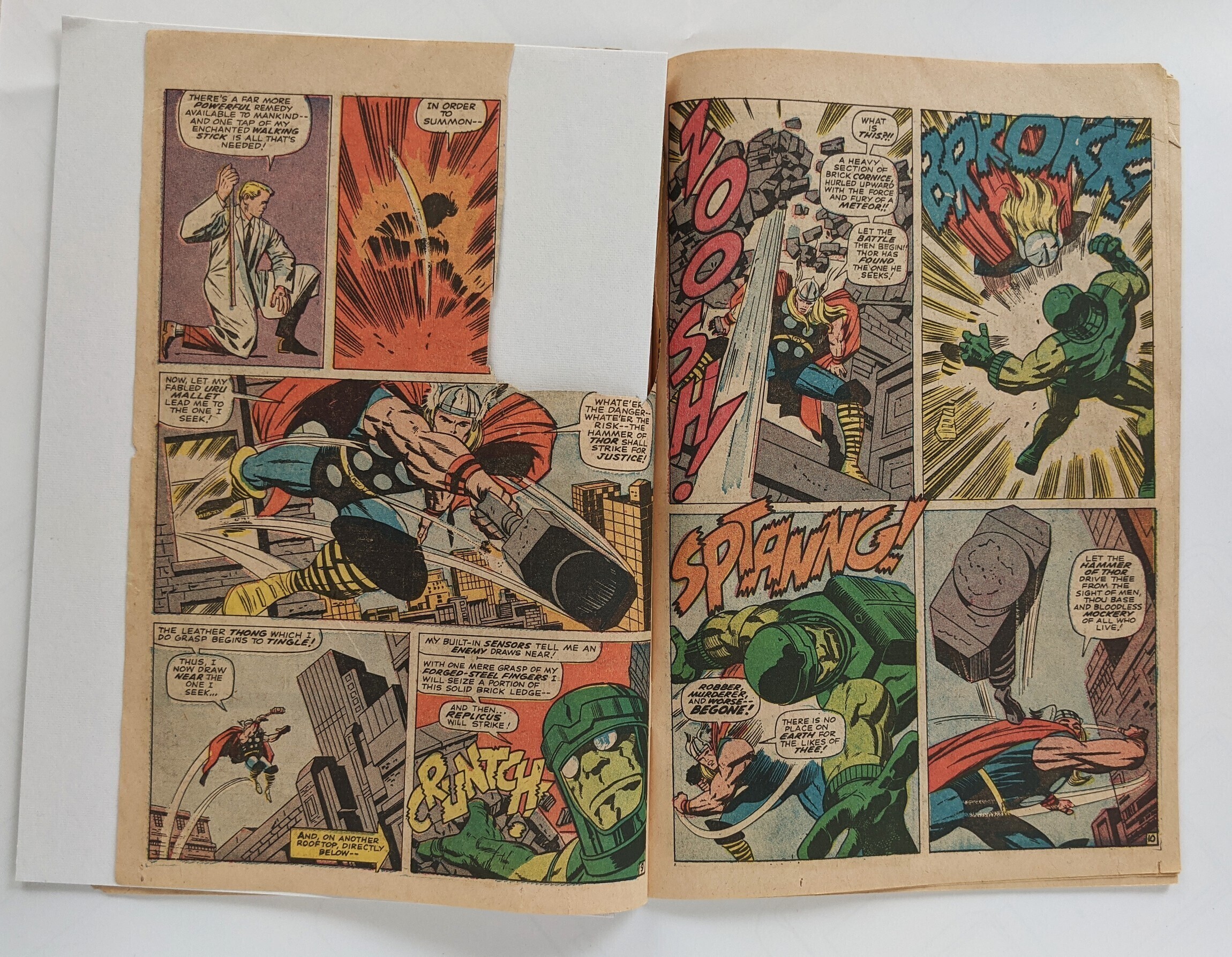 Thor #141 (1967) GD/VG MISSING CUT-OUT one panel on story page 9 ...